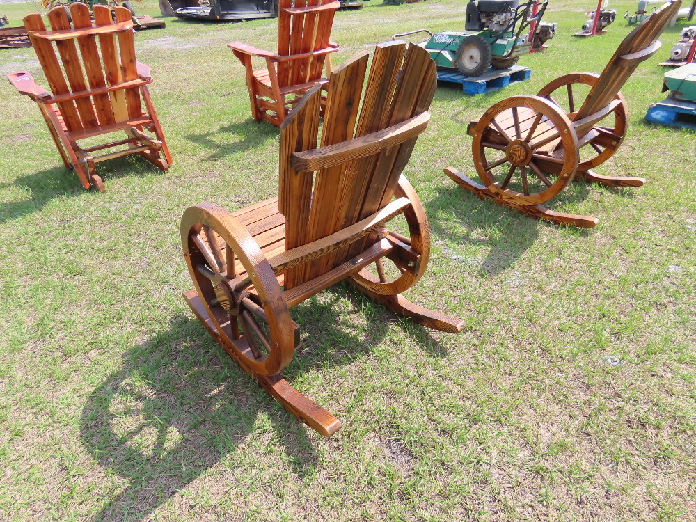 #2210 - Wagon Wheel Rocking Chair | DeMott Auction