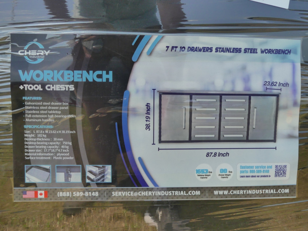 #334 - Chery 7' 10 Drawer Stainless Steel Workbench | DeMott Auction