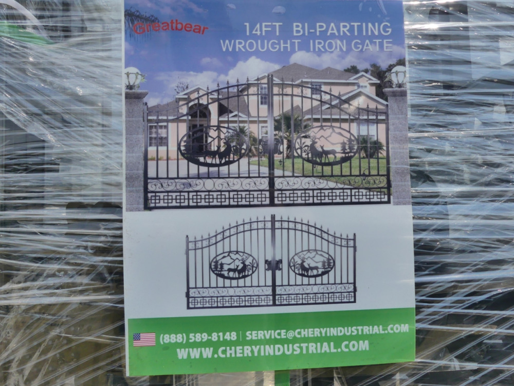 #360 - Greatbear 14' Bi Parting Wrought Iron Gate | DeMott Auction
