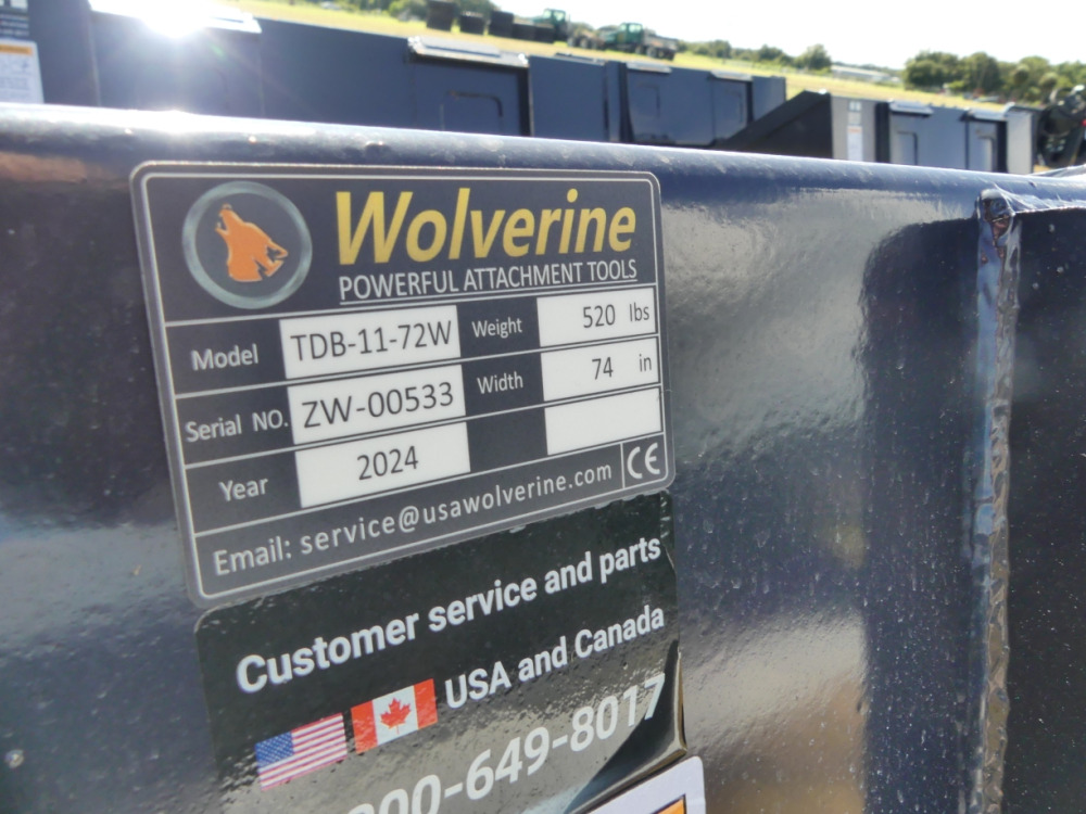 #2065 - Wolverine Quick Attach 72" Bucket | DeMott Auction