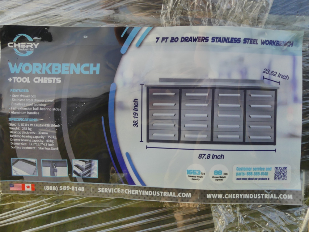 #172 - Chery 7' 20 Drawer Workbench | DeMott Auction