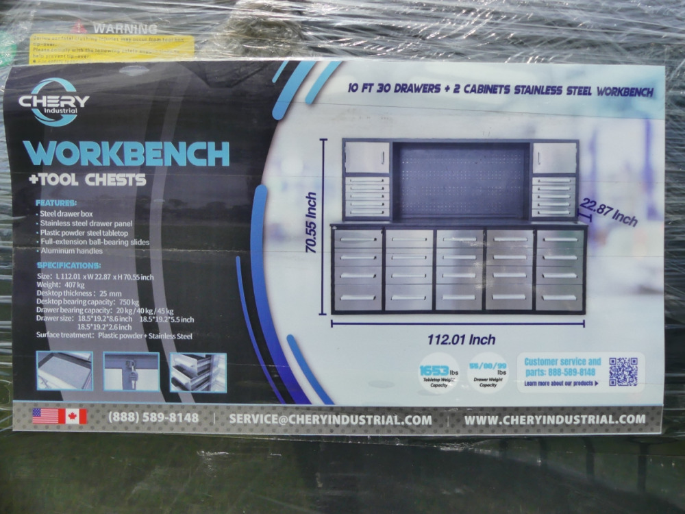 #180 - Chery 10' 30 Drawer Workbench | DeMott Auction