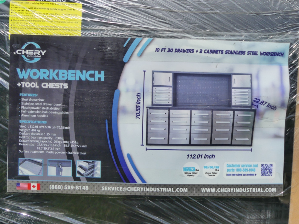 #181 - Chery 10' 30 Drawer Workbench | DeMott Auction