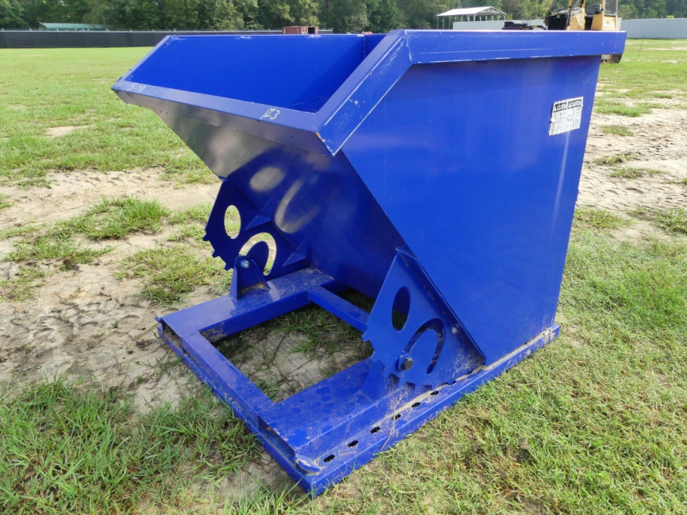 #123 - 1 yd Forklift Self Dumping Hopper | DeMott Auction