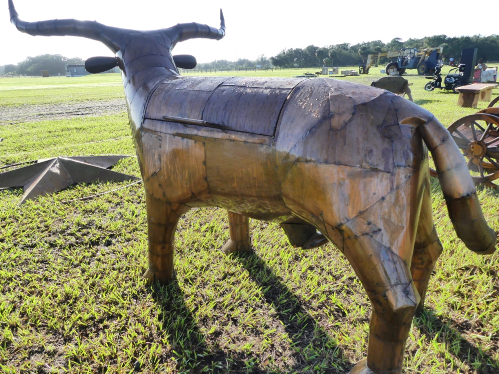 #2215 - Metal Bull Grill | DeMott Auction