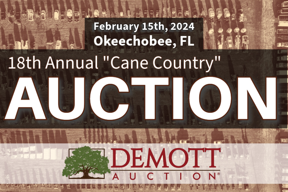 18th Annual "Cane Country" Auction | Auction Details | DeMott Auction