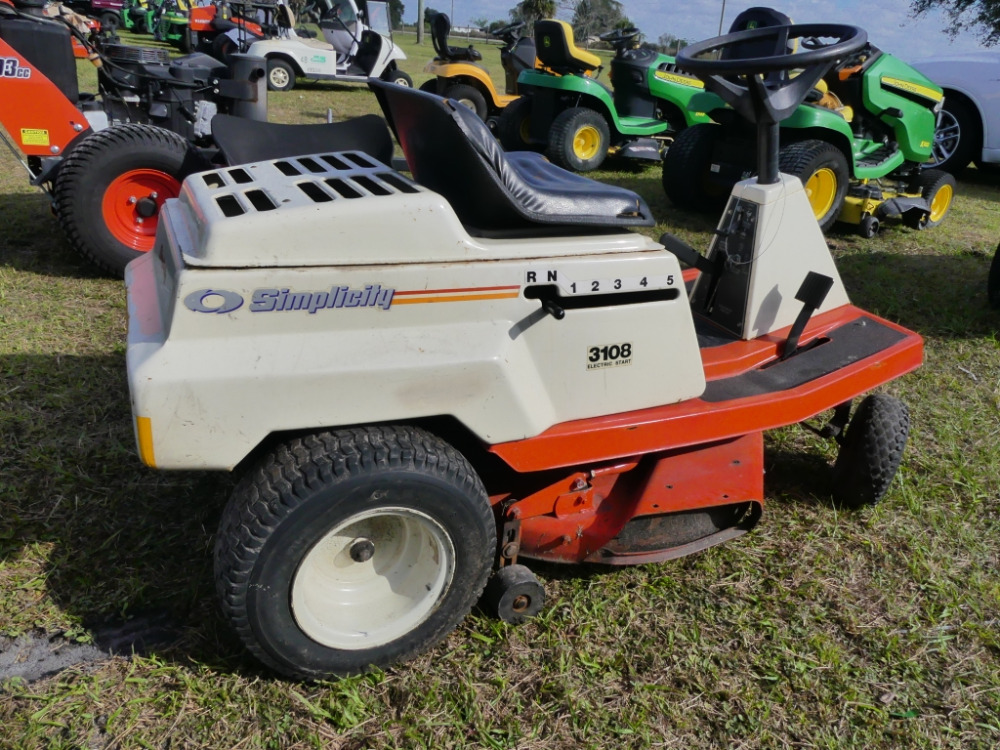 #380A - SIMPLICITY 3108 RIDING MOWER | DeMott Auction