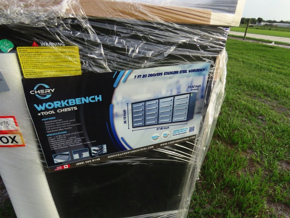 #2157 - Chery 7' 20 Drawer Workbench | DeMott Auction