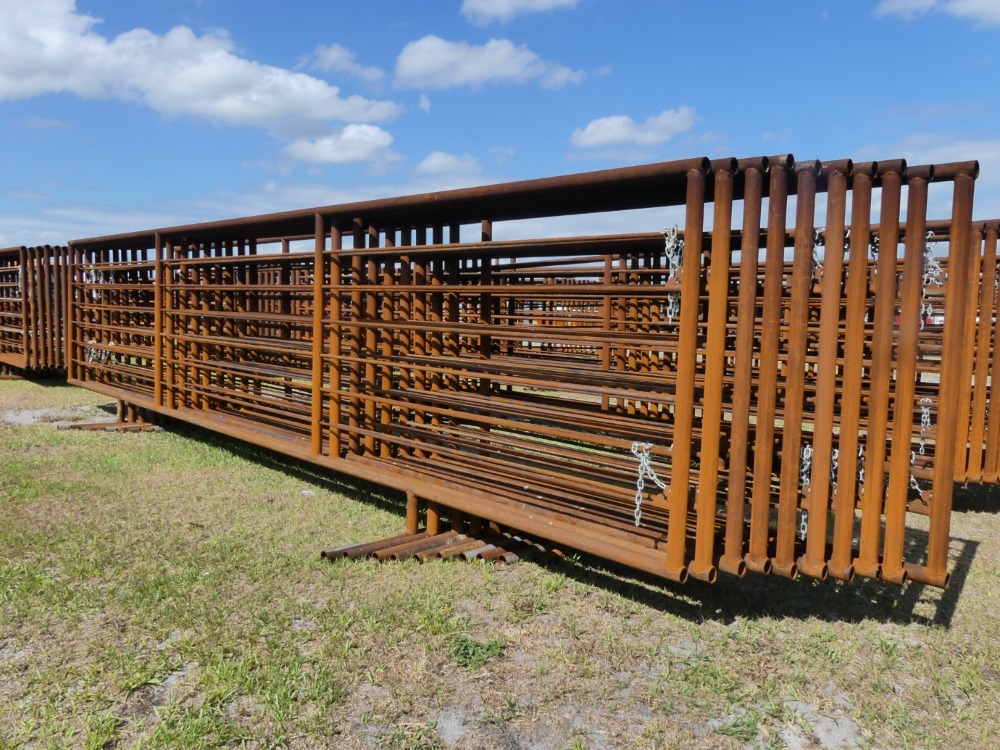 #2139 - (10) 24' Free Standing Panels with 10' Gate | DeMott Auction