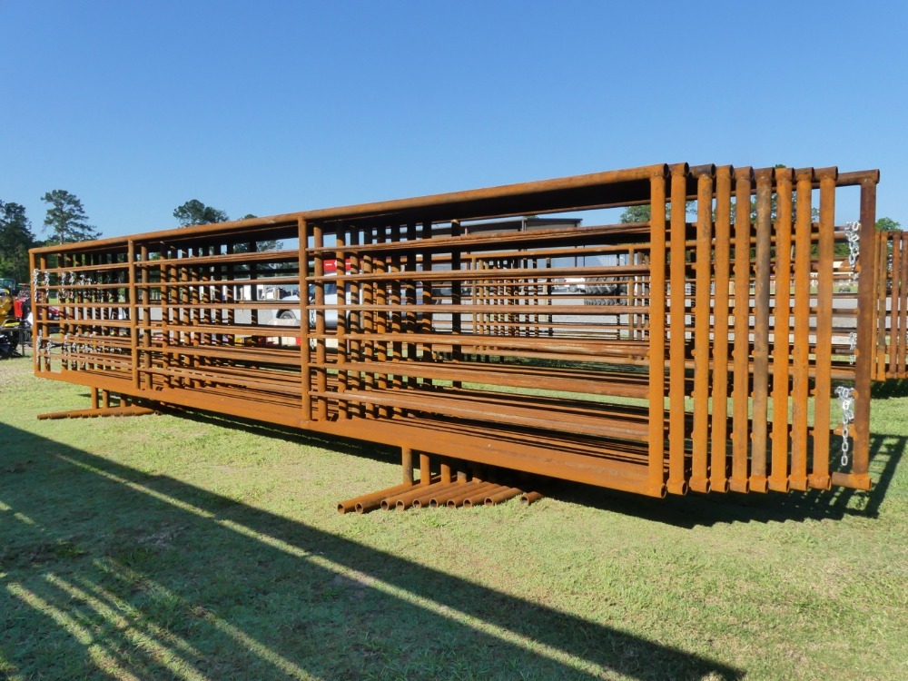 #166 - (10) 24' Free Standing Panels w/ 11' 10" Gate | DeMott Auction
