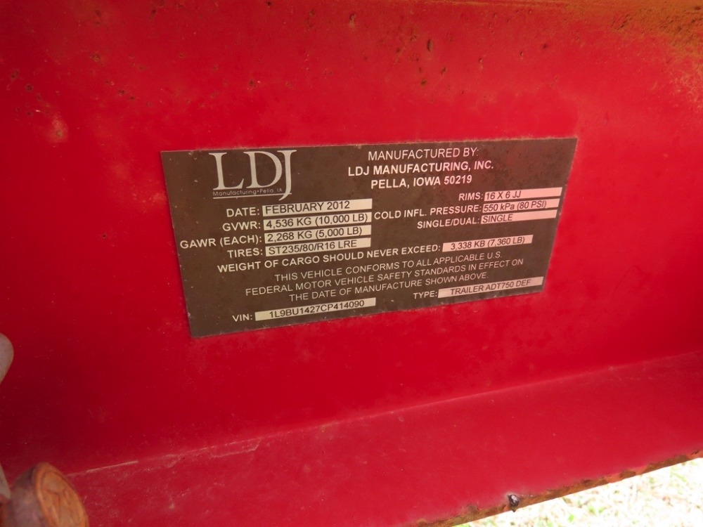 #501 - 2012 LDJ 750Gal Disel Tank w/100Gal DEF Tank | DeMott Auction