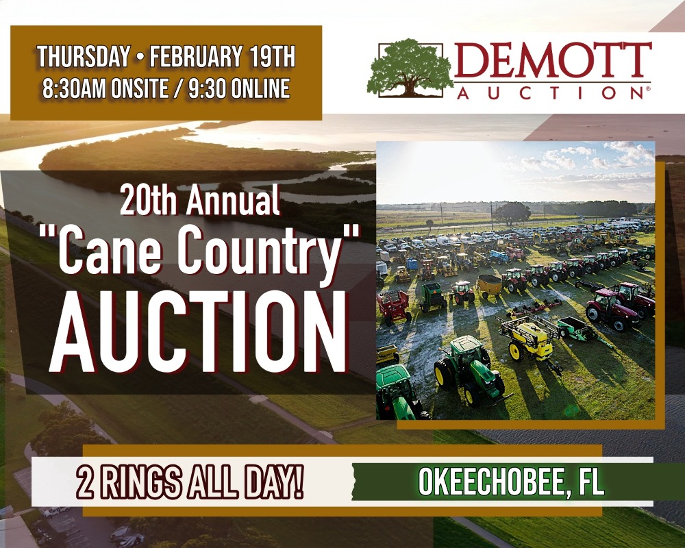 20th Annual "Cane Country" Auction - 2 Rings | Auction Details | DeMott ...