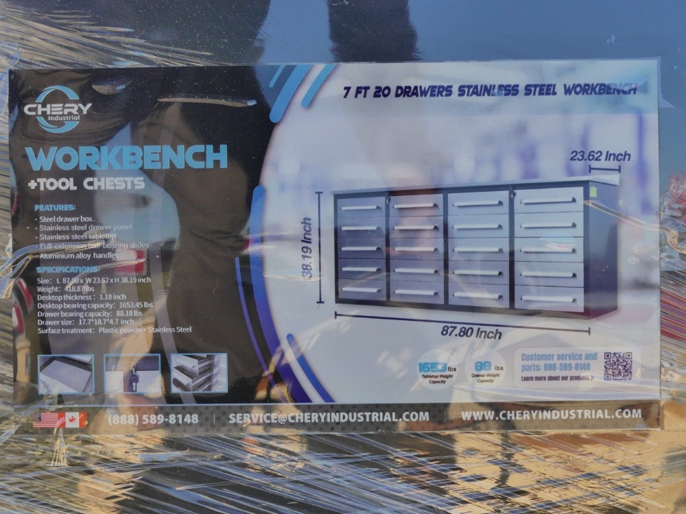 Chery Industrial 7' 20 Drawer Workbench | DeMott Auction