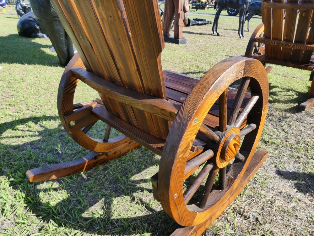 #2187A - Wagon Wheel Rocking Chair | DeMott Auction