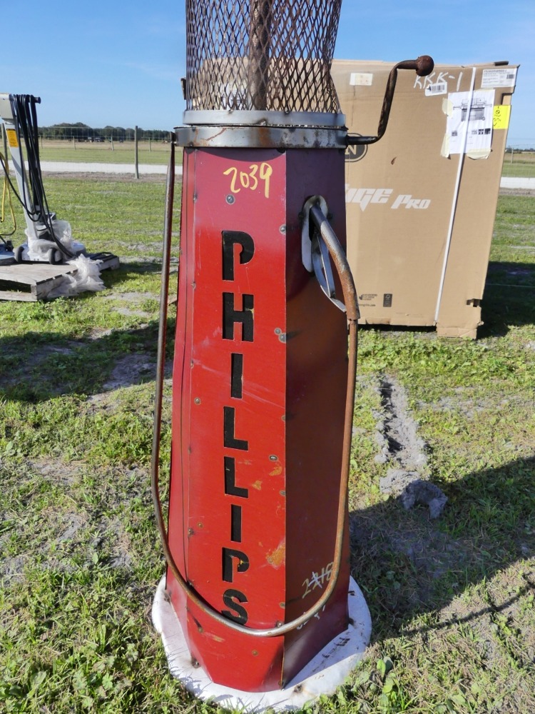 #2039 - Phillips Gas Pump | DeMott Auction