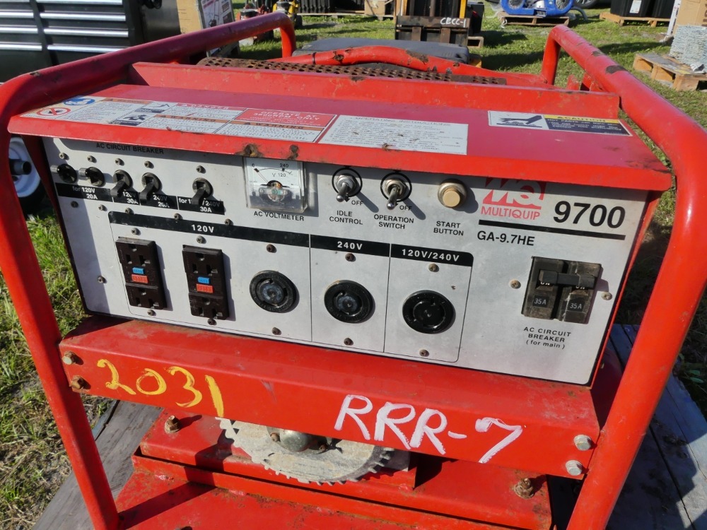 #2031 - Multiquip 9700 Gas Gen Set | DeMott Auction